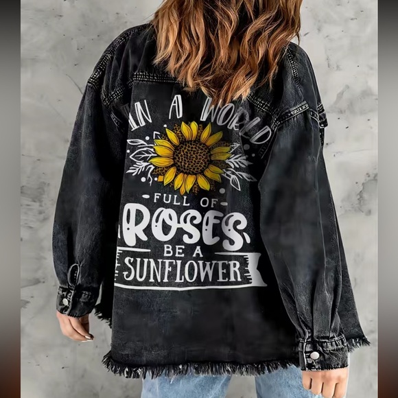 Jackets & Coats | Dark Grey Sunflower Denim Jacket | Poshmark